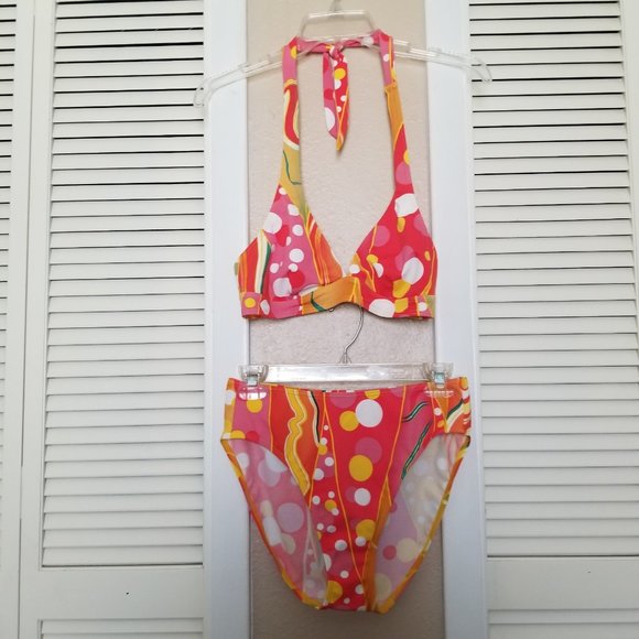 Spiegel | Swim | Bright Orange And Yellow Print 2pc Swimsuit Size From ...